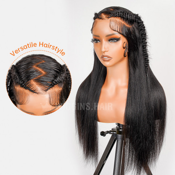 Pre-Everything Glueless 13x6 HD Lace Frontal Wig Pre Braided Straight ...