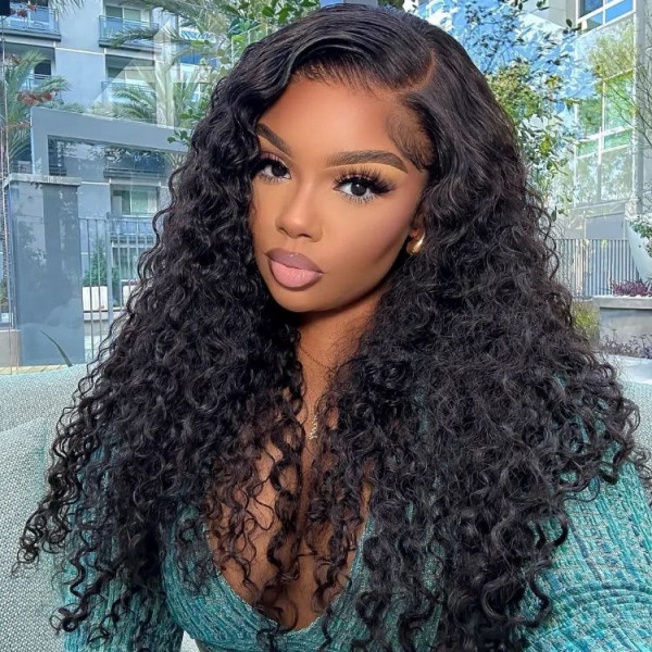 Water Wave 5x5 Closure Wigs Natural Wave Human Hair Lace Front Wigs ...