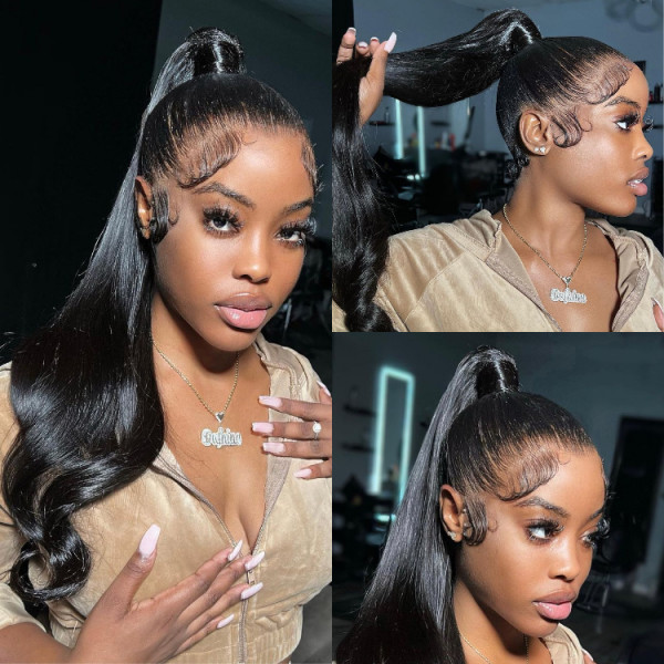 Human Hair Ponytail Extensions Body Wave Wrapped Ponytail -Wiggins Hair ...