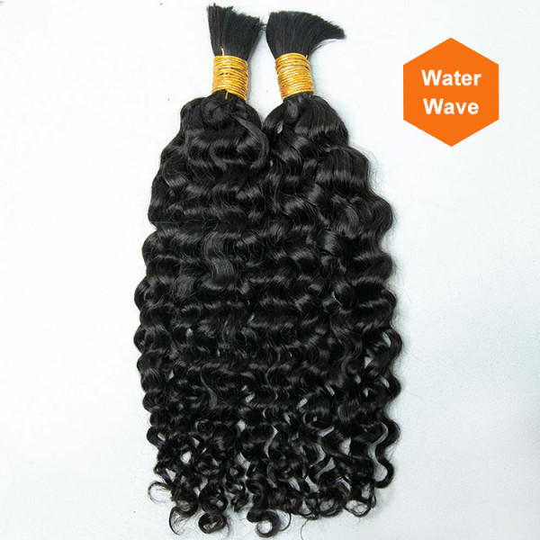 Deep Wave Bulk Human Hair For Braiding Wavy Micro Brading Hair No Weft ...