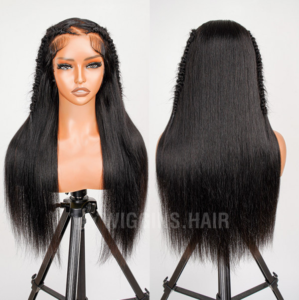 Pre-Everything Glueless 13x6 HD Lace Frontal Wig Pre Braided Straight ...