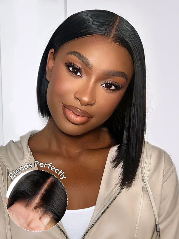 Straight 5x5/13x4 Bob Wigs Human Hair Deep Parting Wigs - Wiggins Hair