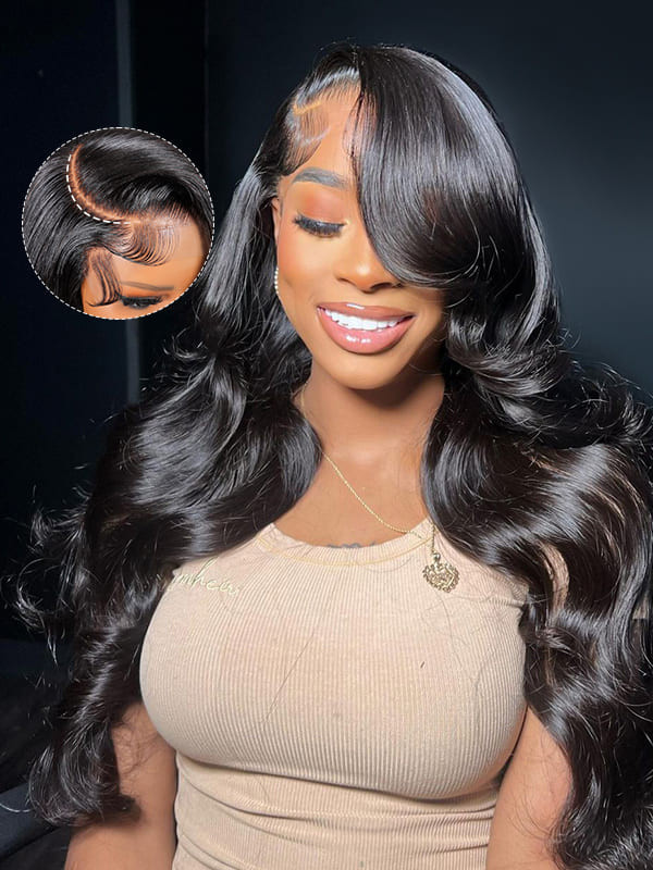 Body Wave 13x4 Lace Front Wig Deep Part Human Hair 180% Density Pre ...