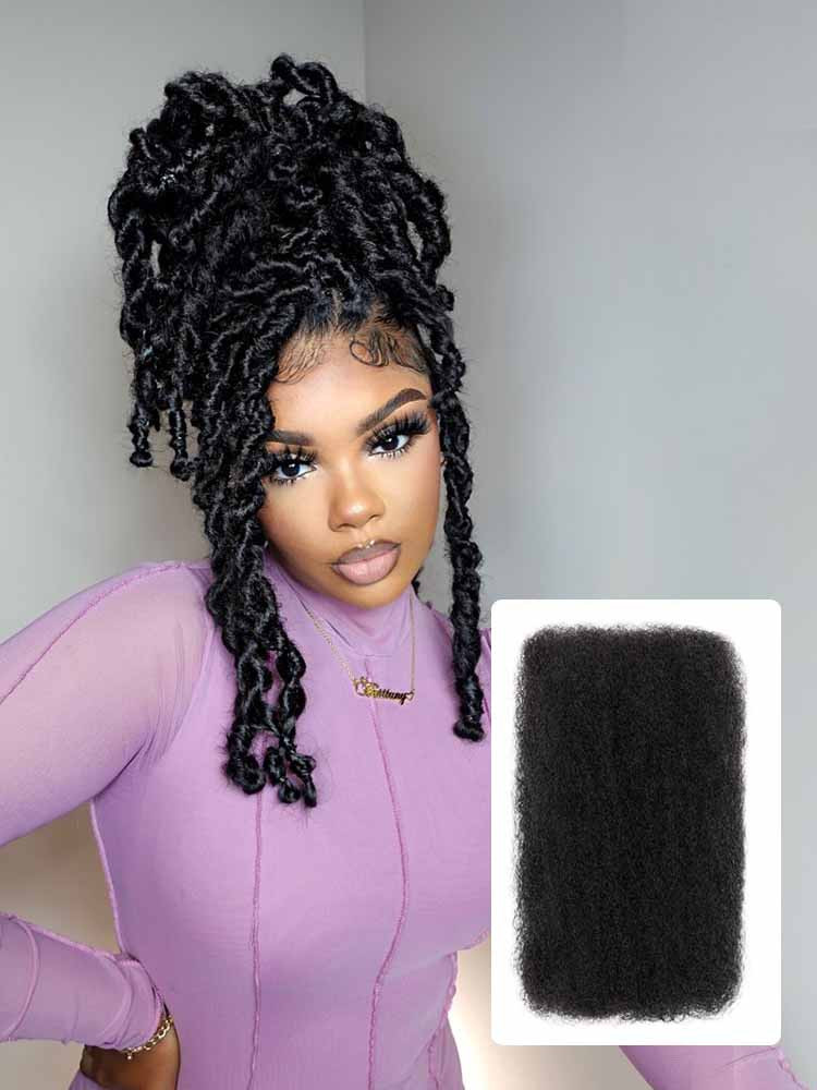 Afro Kinkys Bulk Human Braiding Hair Bundles For Dreadlock Extensions ...