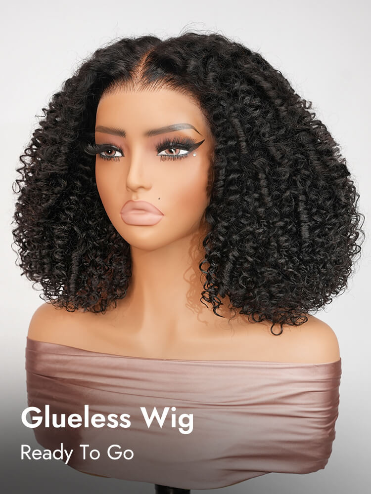 5x7 Lace Closure Glueless Curly Wig 100% Human Hair With Spiral Ends ...