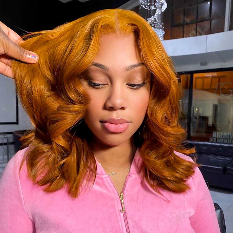 Body Wave Ginger 13x4 Bob Lace Front Wigs Human Hair - Wiggins Hair
