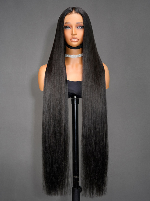 40 Inch Straight 300% Density 13x6 HD Lace Front Human Hair Wig ...