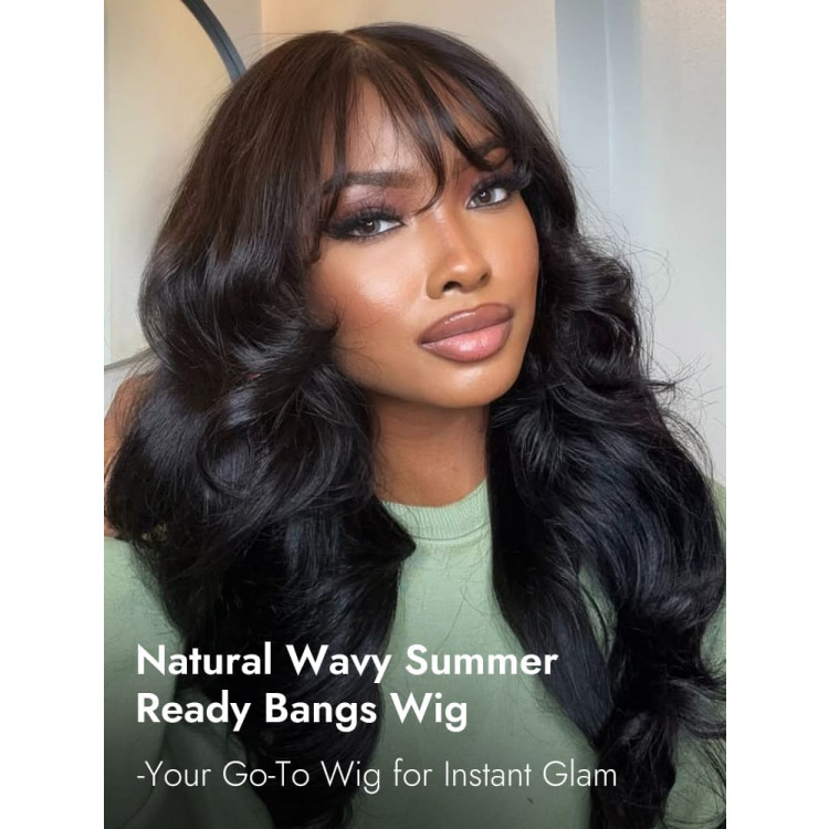wavy bangs wig