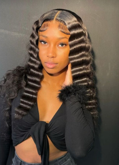 Deep Wave Lace Frontal Wigs Big Deep Wave Human Hair Wigs For Women ...