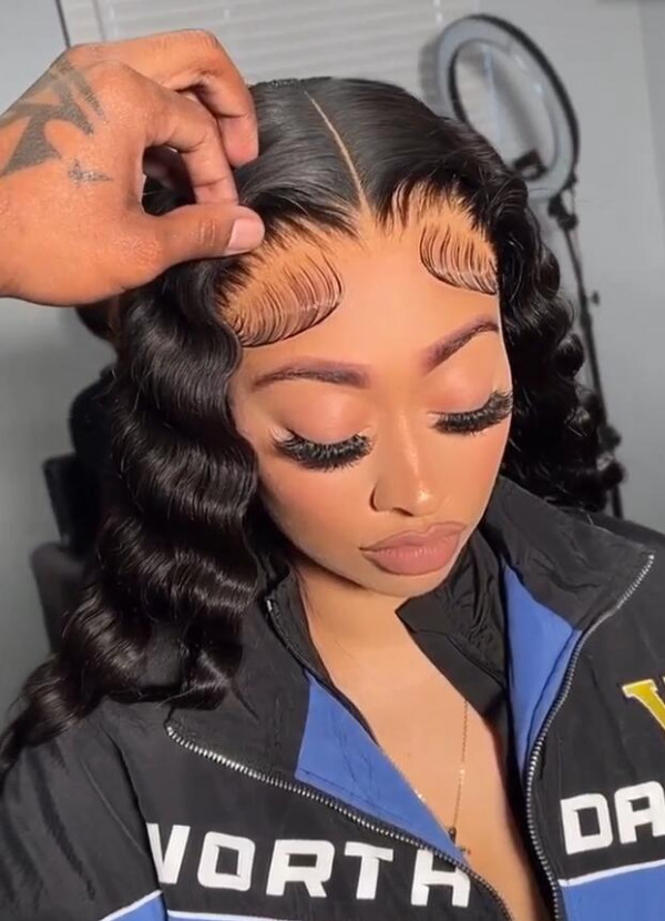 Crimp Wigs Human Hair Lace Frontal Wigs For Women - Wiggins Hair ...