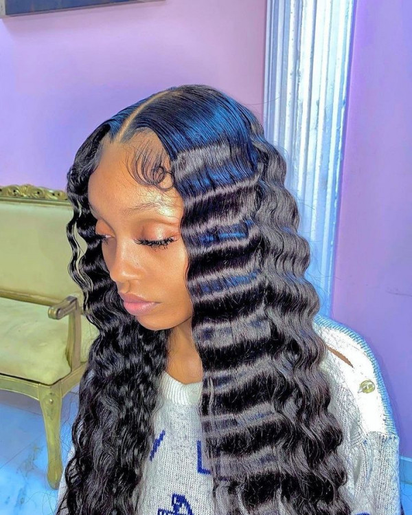 Crimp Wigs Human Hair Lace Frontal Wigs For Women - Wiggins Hair ...