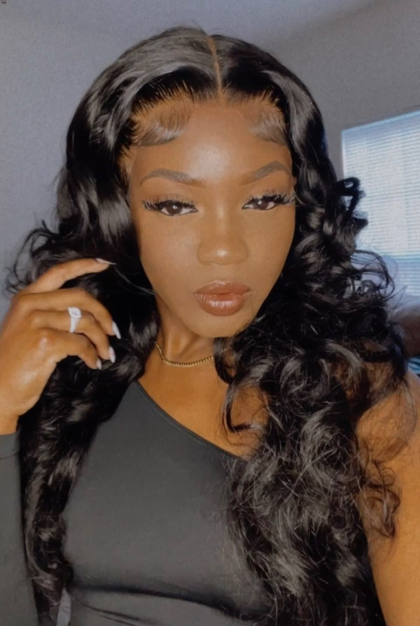 Free/Middle/Three Part Human Hair Body Wave 4 Bundles With 6*6 Lace ...