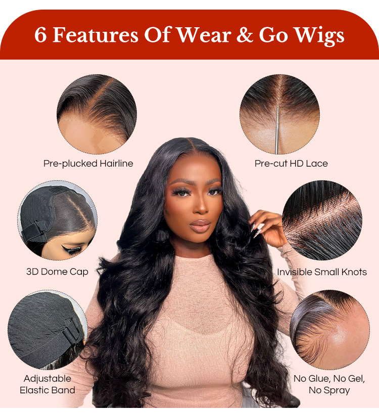 Wear And Go Wig-Glueless Body Wave Human Hair Wigs -Wigginshair